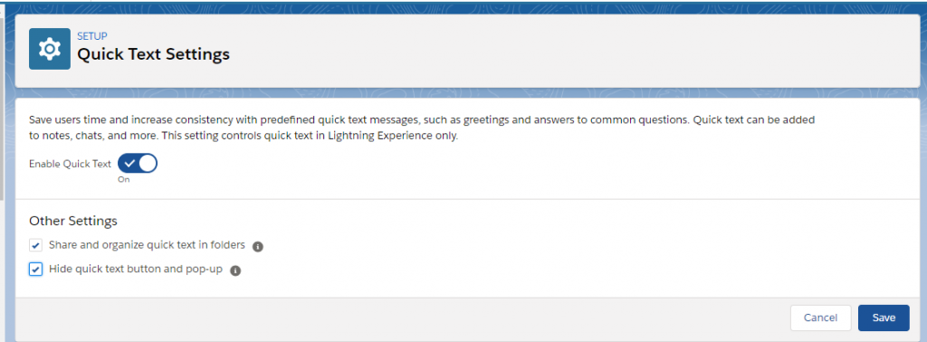 Quick text in Salesforce | MST Solutions