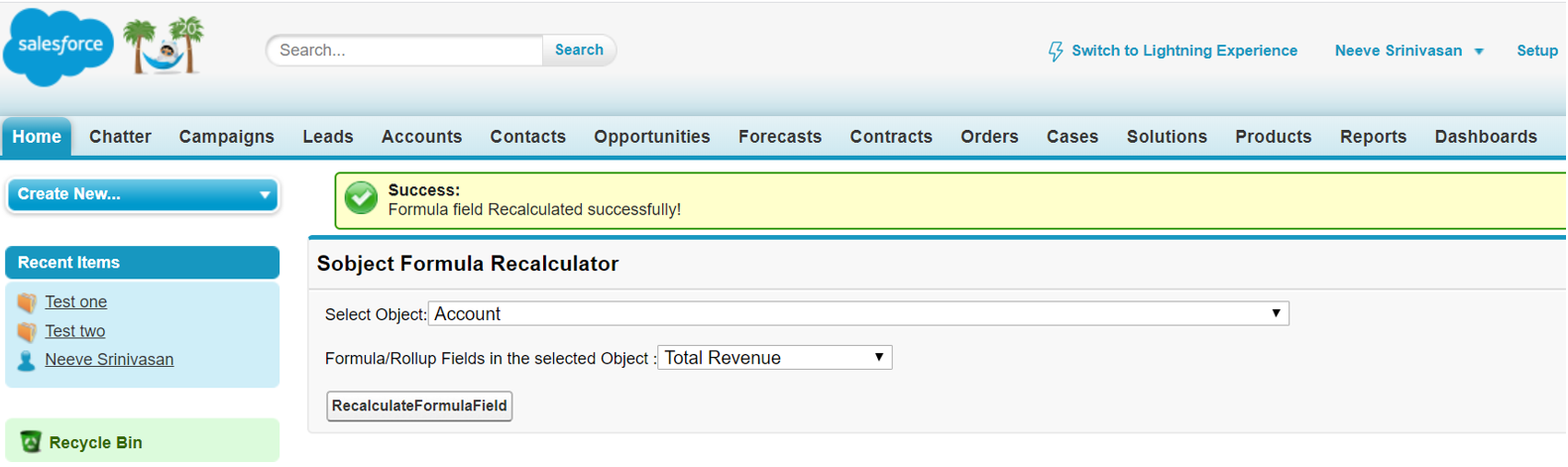 Recalculating Formula Fields In Apex Mst Solutions