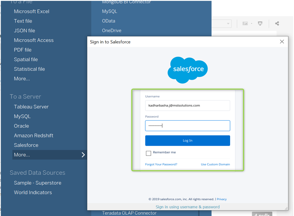 Tableau with Salesforce Integration
