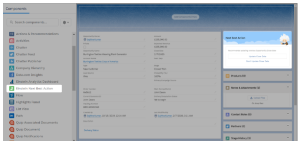 Salesforce Einstein Next Best Action