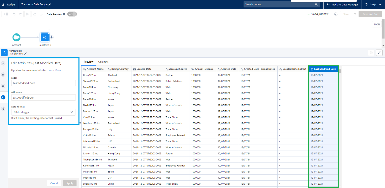 Data recipe transform data node in Einstein analytics | MST Solutions